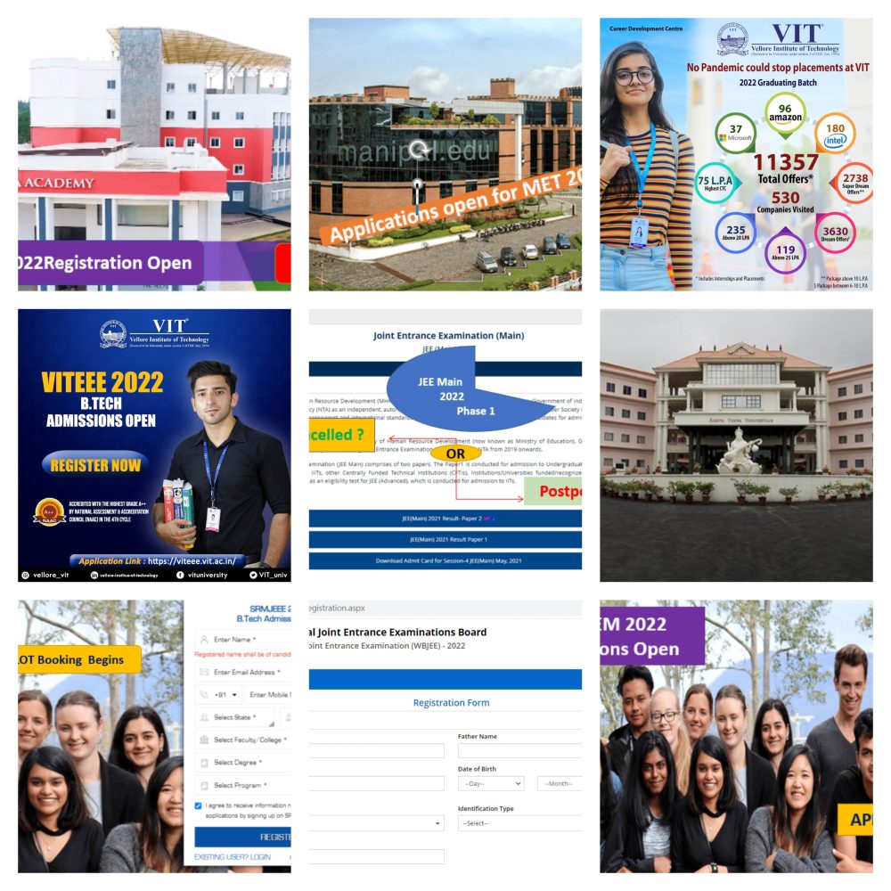 B. Tech Admission 2022. Application & Registration Exams Dates