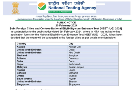 NEET UG 2024: NTA adds 14 foreign exam centres Check the detail list