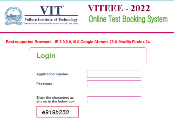 Slot booking for VITEEE 2022 Online Test initiated by VIT