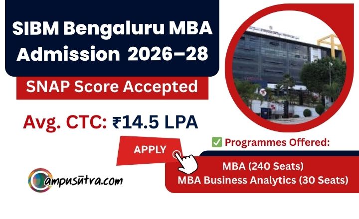 SIBM Bengaluru MBA Admission 2026. Application Open